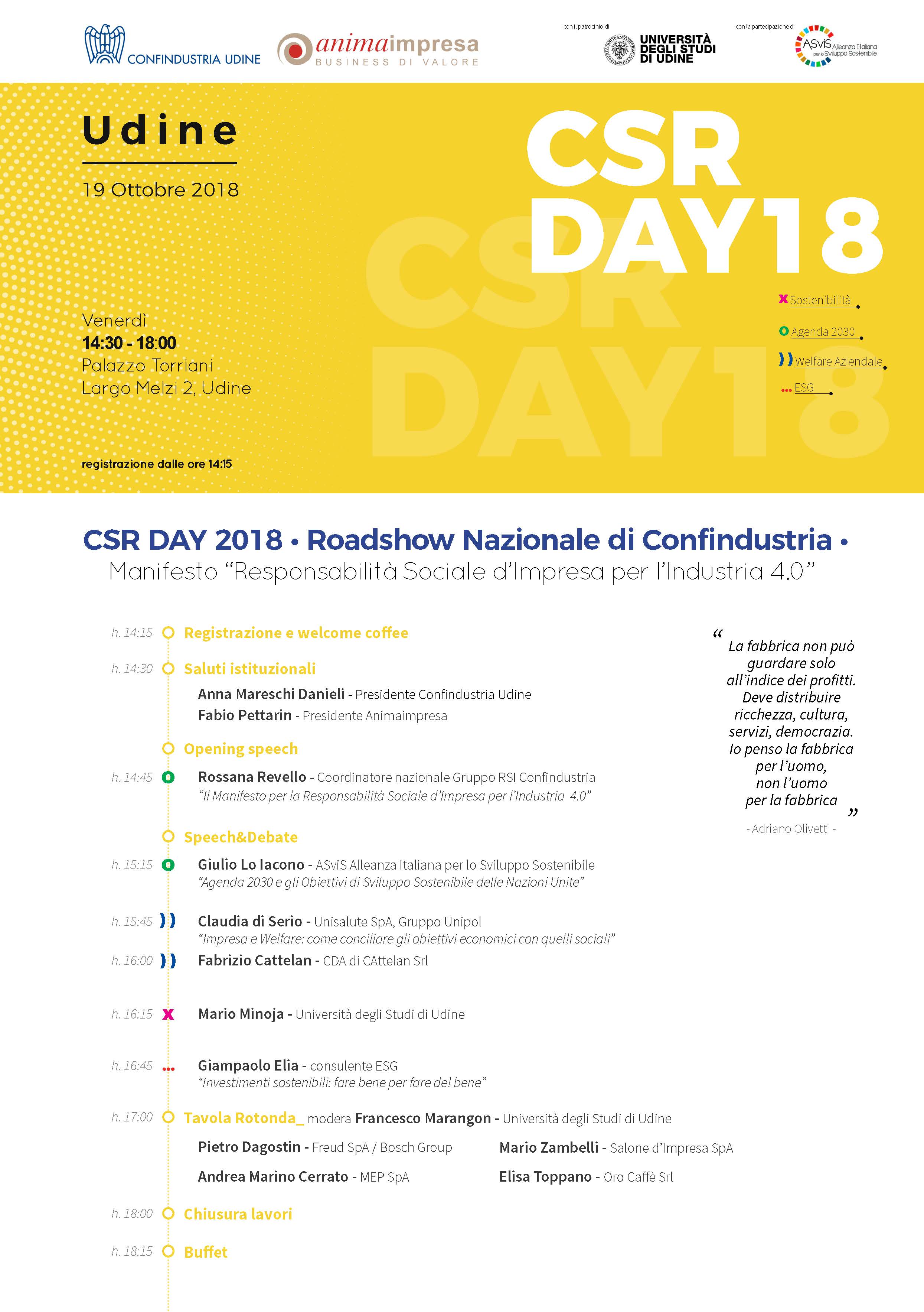 Confindustria Udine - CSR DAY 2018 - Roadshow Nazionale di Confindustria